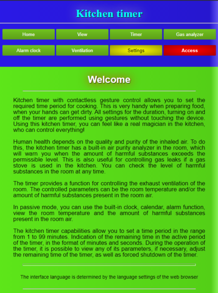 Kitchen timer with contactless gesture control | Catcatcat electronics