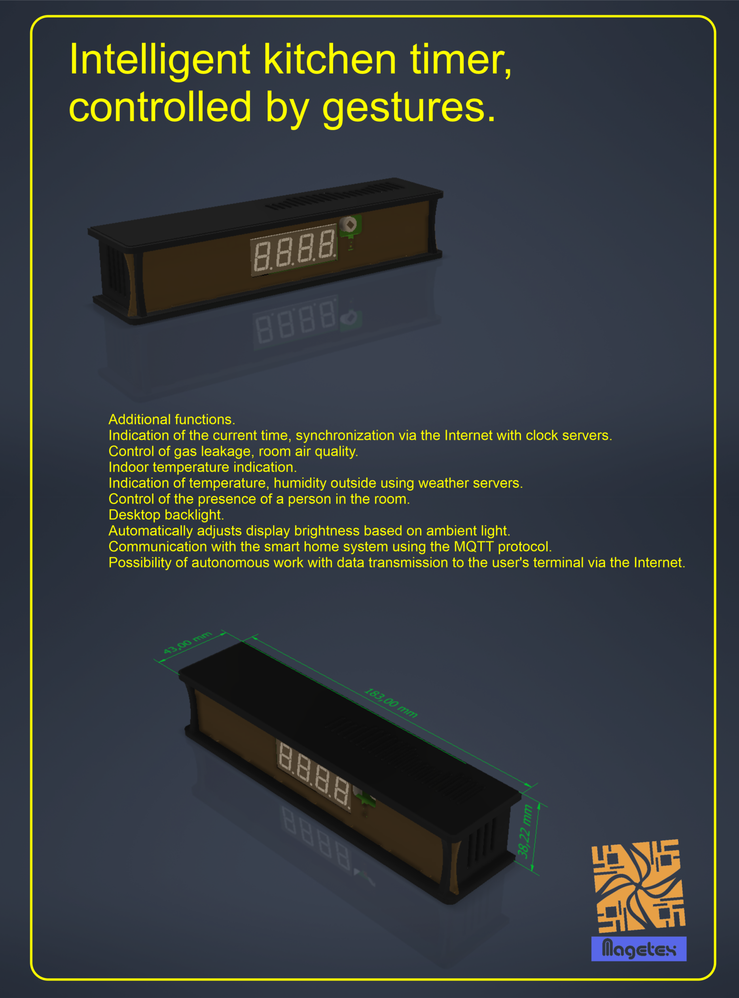 Kitchen timer with contactless gesture control | Catcatcat electronics